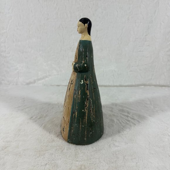 Vintage | Accents | Vintage Folk Art Hand Carved Wood Female Figure ...
